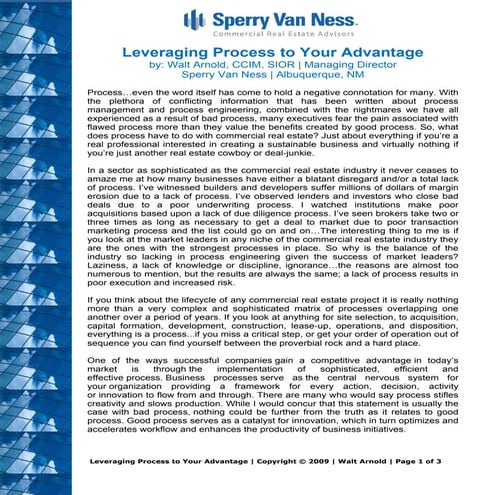 Leveraging Process To Your Advantage | PDF