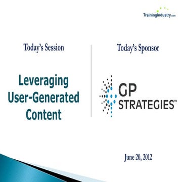 Leveraging user generated content | PPT