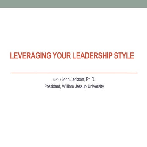 Leveraging Your Leadership Style | PPTX