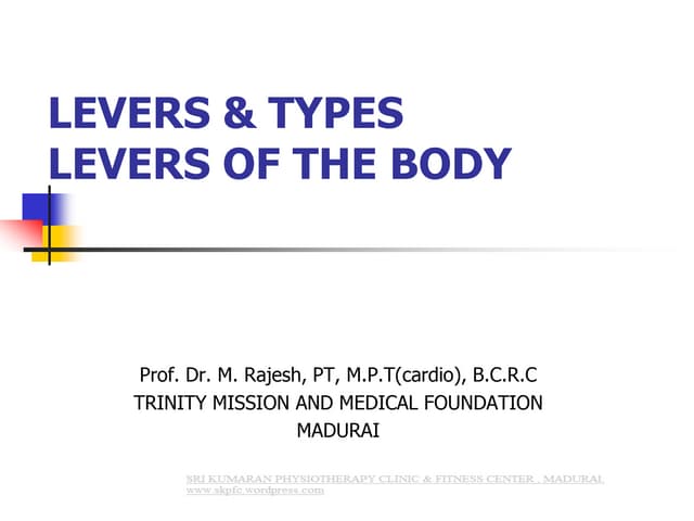 Lever system - Exercise therapy | PDF