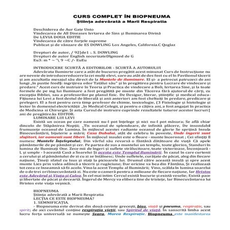 Levi h. dowling curs complet în biopneuma (1921) | DOCX