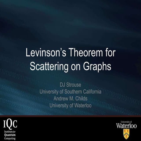 Levinson's theorem for scattering on graphs | PPT