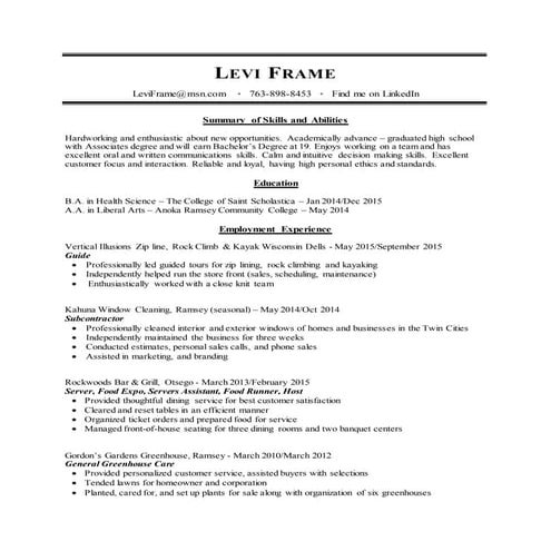 Levi's resume | DOCX