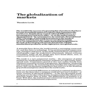 Using Theodore Levitt’s central thesis of The Globalization of mar.pdf