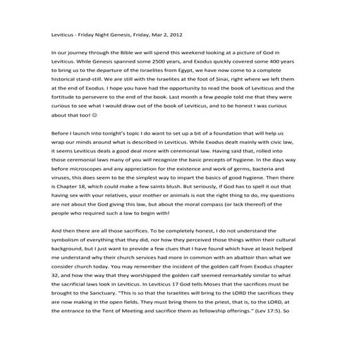 An Overview of Leviticus | PPTX