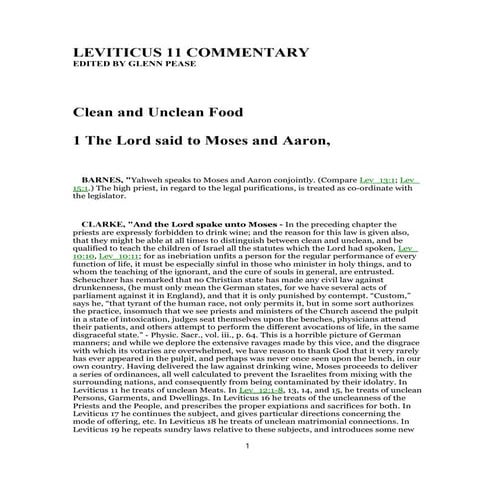 Leviticus 11 commentary | PDF