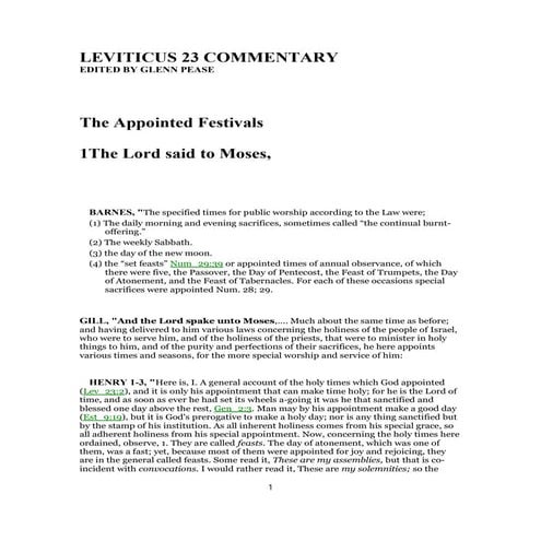 Leviticus 23 commentary | PDF