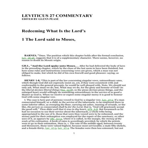 Leviticus 27 commentary | PDF