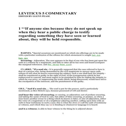 Leviticus 5 commentary | PDF