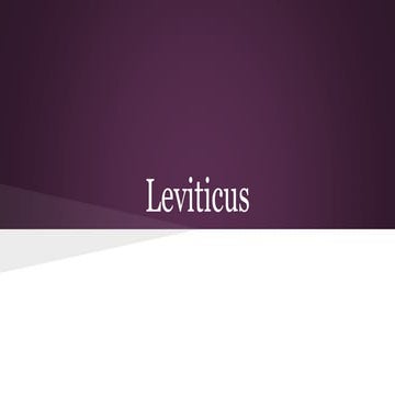An Overview of Leviticus | PPTX