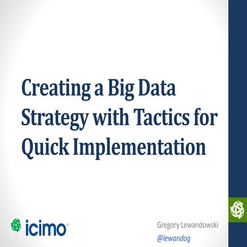 Creating a Big data Strategy with Tactics for Quick Implementation | PPT