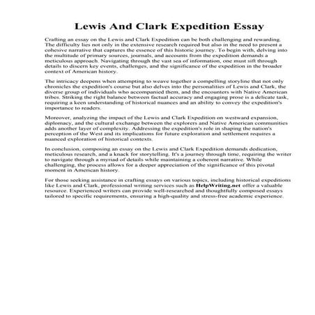 Lewis And Clark Expedition Essay | PDF