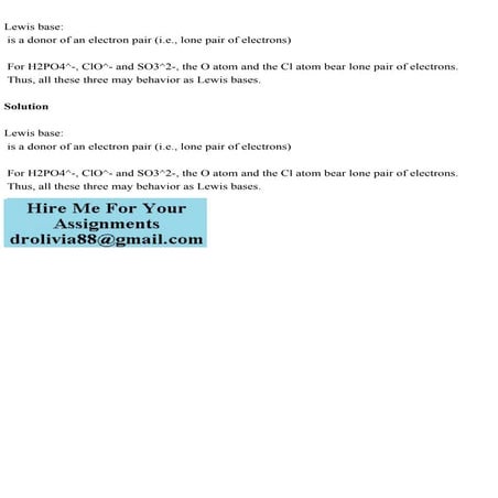 Lewis base is a donor of an electron pair (i.e., lone pair of ele.pdf