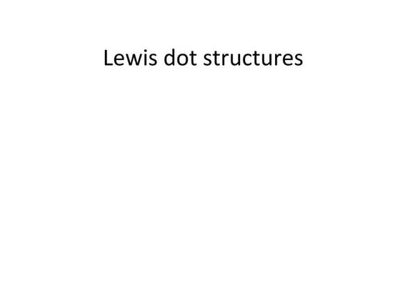 Lewis Structures | ODP