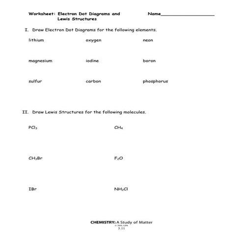 Lewis Structures Worksheet