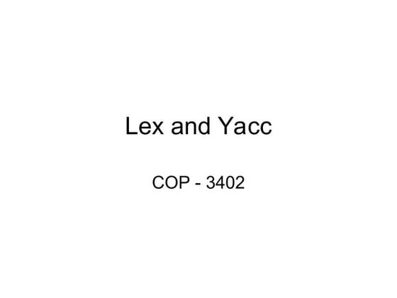 Yacc | PPTX