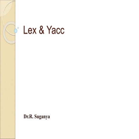 Lex And Yacc Tool M1ppt Programming Languages Computing 3177