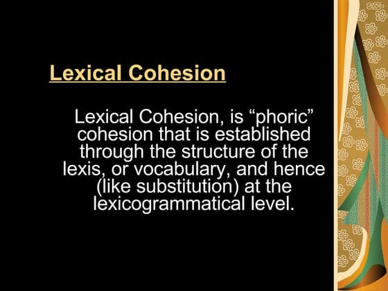 Lexical cohesion | PPTX