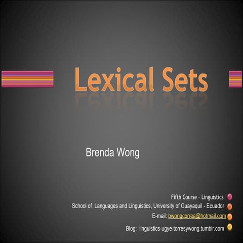 Lexical sets | PPT