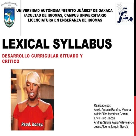 Lexical syllabus, Facultad de idiomas (UABJO) | PPTX