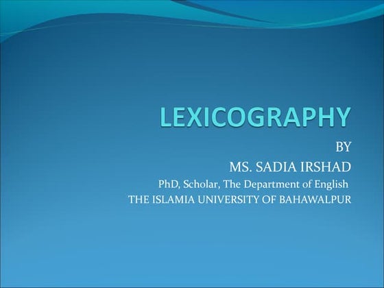 Lexicology as a science | PDF