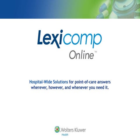 Lexicomp online 이용 매뉴얼 | PPTX