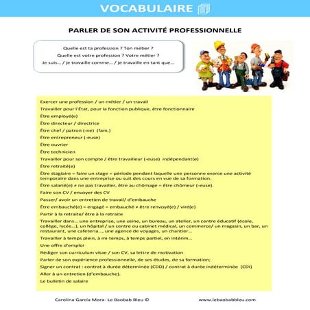 Lexique le travail | PDF