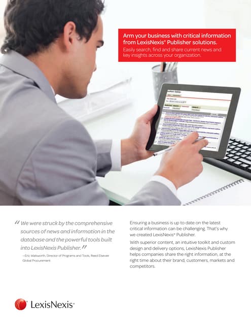 LexisNexis Publisher brochure | PDF LexisNexis Publisher brochure | PDF