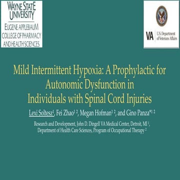 Mild Intermittent Hypoxia: A Prophylactic for Autonomic Dysfunction in ...