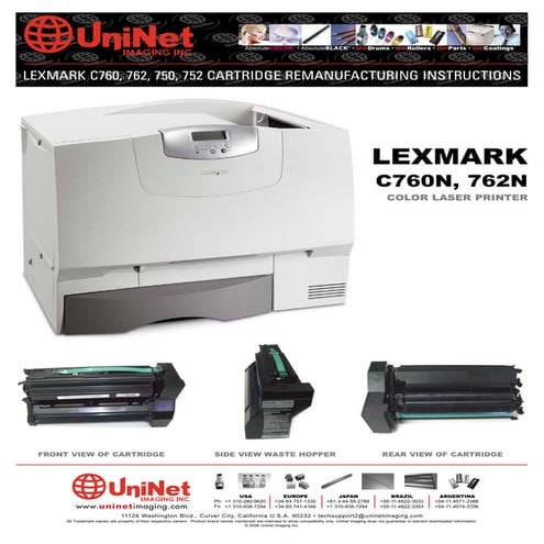 Manual de Recarga Lexmark C760 | C762 | C750 | C752 | PDF
