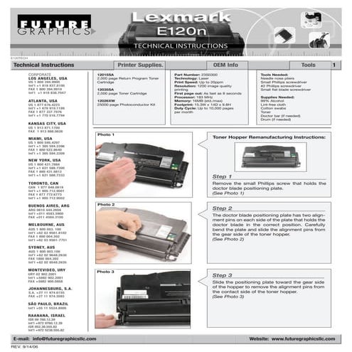Manual de Recarga Lexmark E120. | PDF
