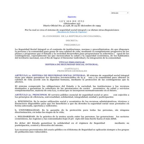 Ley 100 de 1993 | PDF