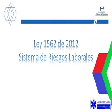 Ley 1562 2012 presentación riesgos laborales | PPTX
