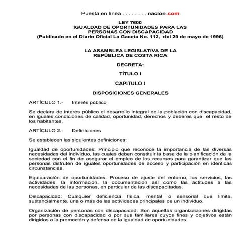 Ley 7600 | PDF