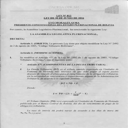 Ley 812 modif. ley 2492 | PDF