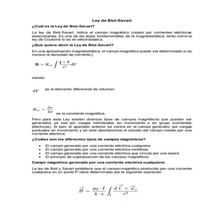 Ley de Biot -Savart | PPTX