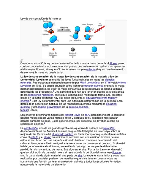 Ley de conservación de la masa | PPT
