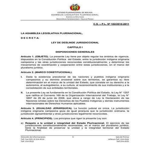 Ley No 3760 Declaración De Las Naciones Unidas Sobre Los Derechos De