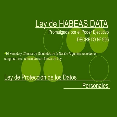 Ley de habeas data | PPTX