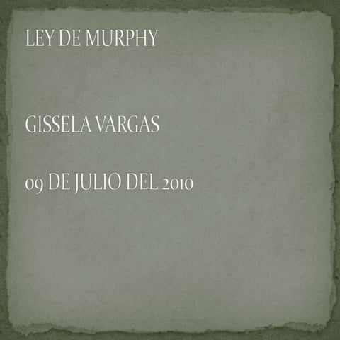 Ley de murphy. | PPTX