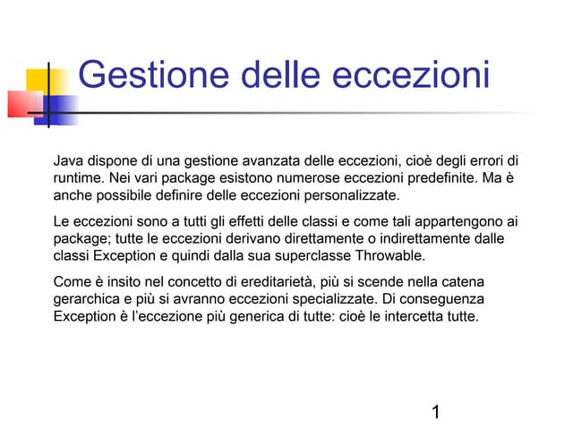 Java lezione 5 | PPT Java lezione 5 | PPT