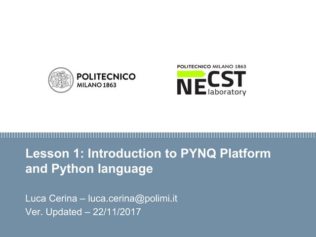 Snw Introduction To Pynq Platform And Python Language Ppt 9093