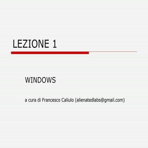 Lezione 1 | PPT