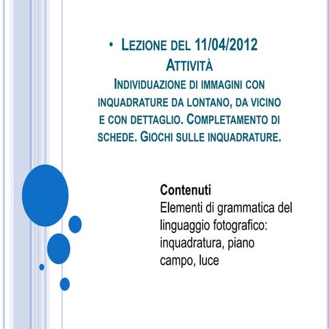 Lezione 11 aprile 2012 | PPT