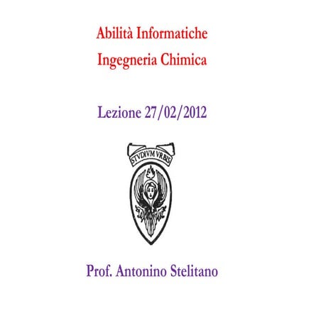 Lezione 1 (27 febbraio 2012) | PDF
