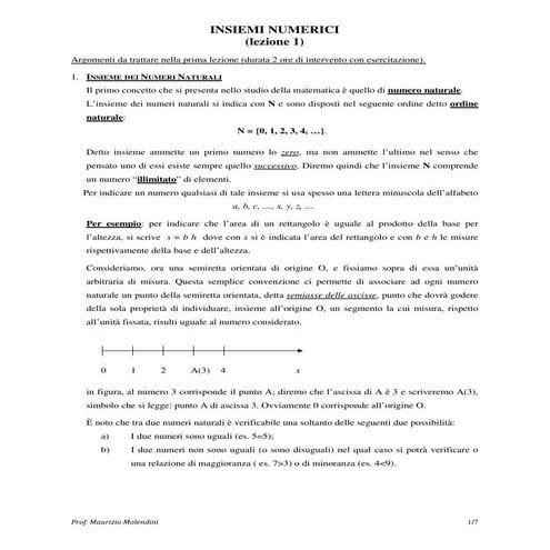 Lezione 1 insiemi numerici | PDF