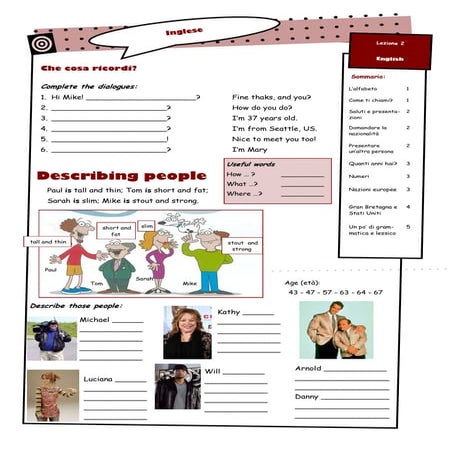 English for Italians - Lesson 2 | PDF