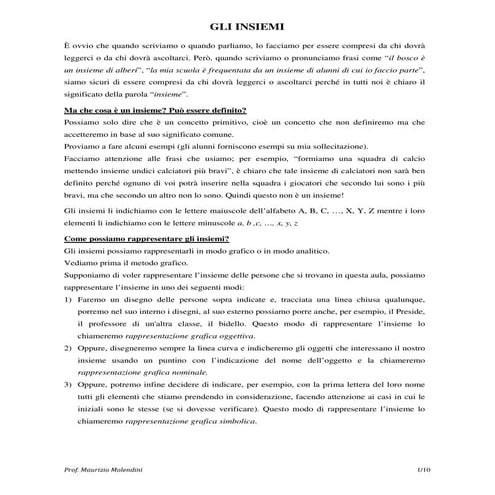 Lezione insiemi | PDF