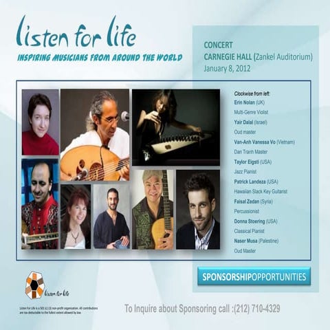Listen For Life Concert at Carnegie Hall | PPTX