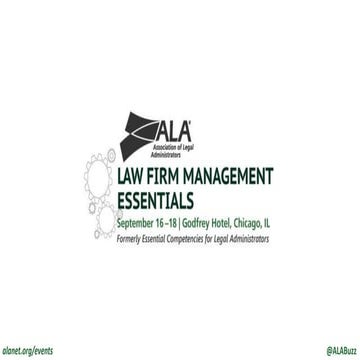 ALA 2015 Law Firm Management Essentials | PPT